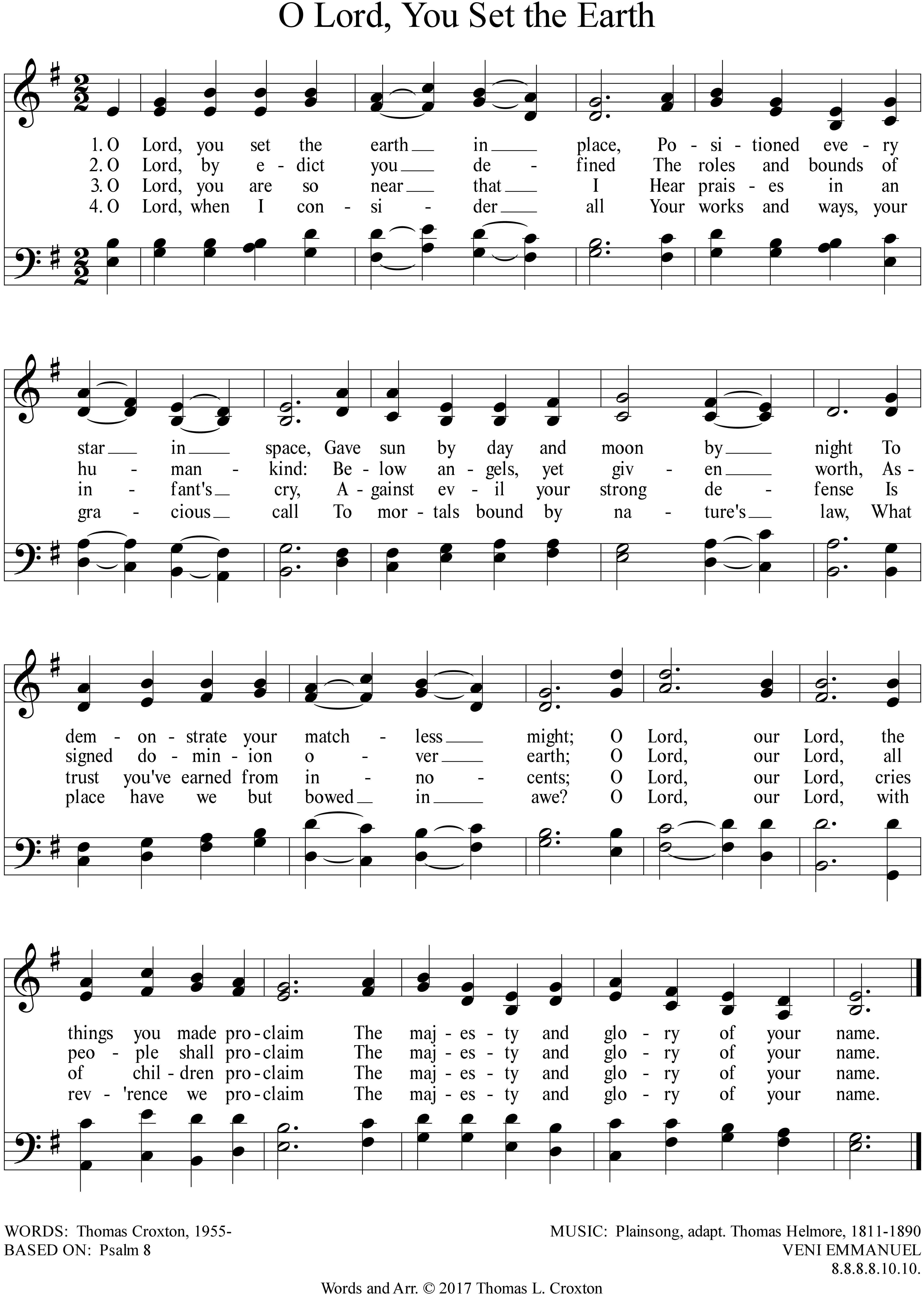 O Lord, You Set the Earth - Hymn Singing
